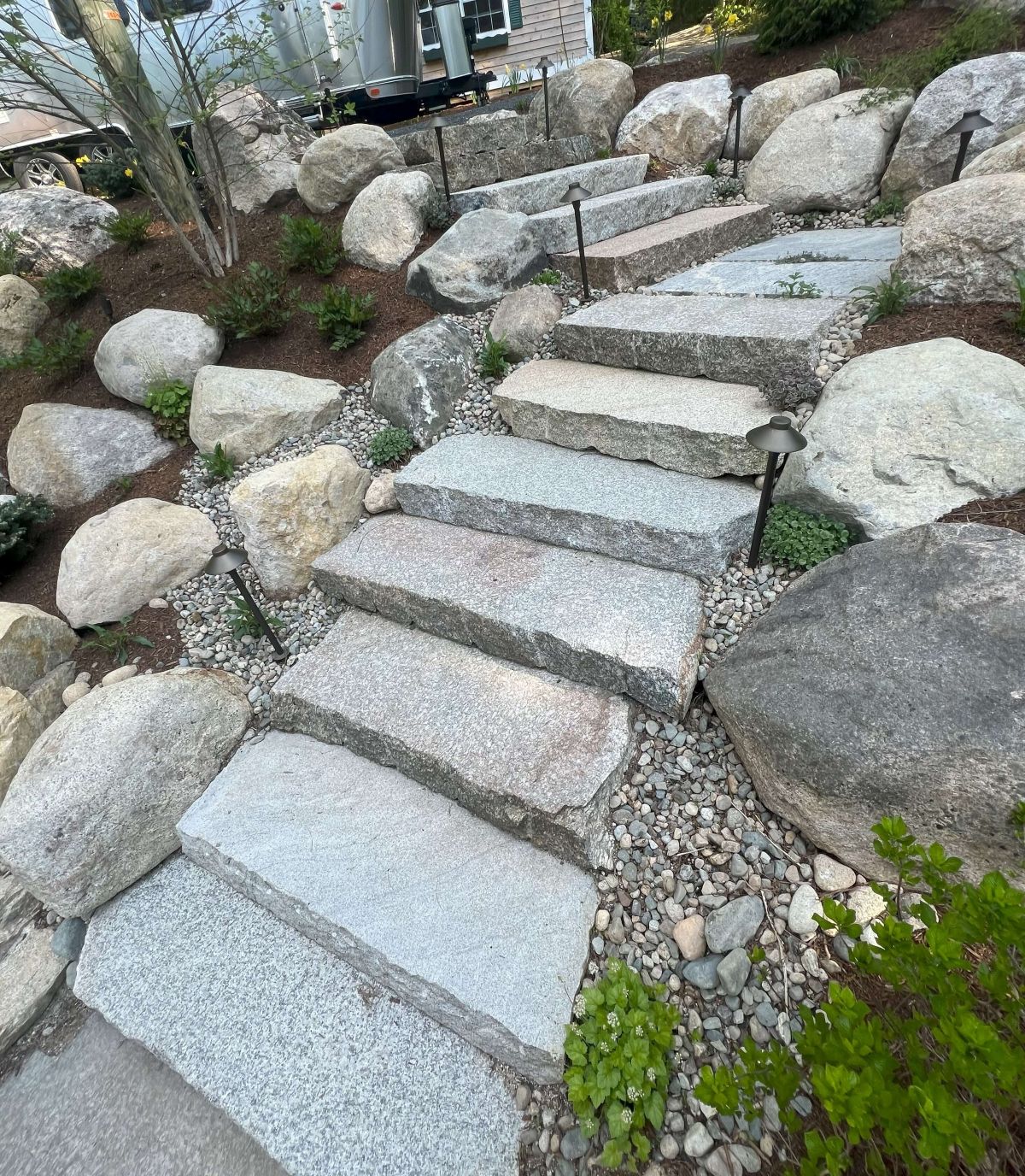 Natural Stone Steps I Green Monster Landscapes, LLC