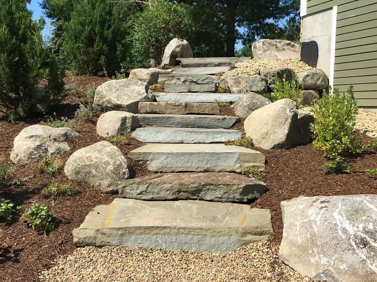 Natural Stone Steps I Green Monster Landscapes, LLC