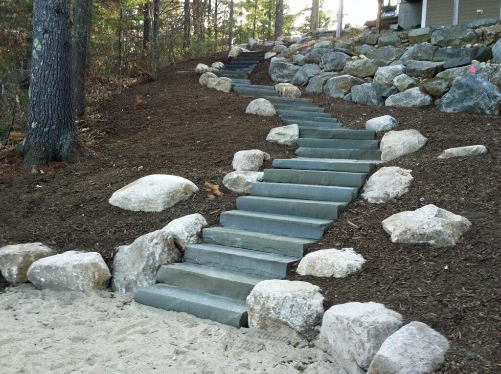 Natural Stone Steps I Green Monster Landscapes, LLC