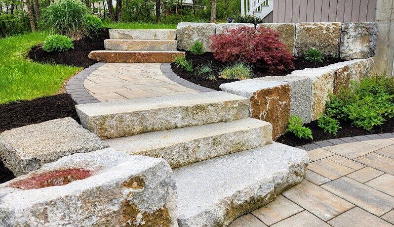 Natural Stone Steps I Green Monster Landscapes, LLC