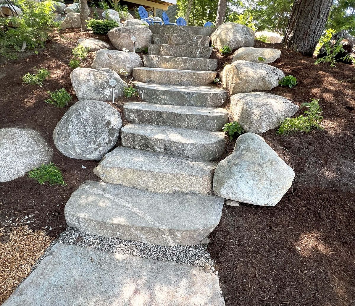 Natural Stone Steps I Green Monster Landscapes, LLC