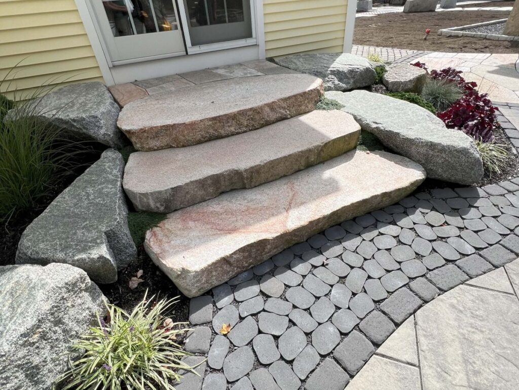 Cobblestone Patio With Flagstone Steps New/Old Flagstone Steps | DIY